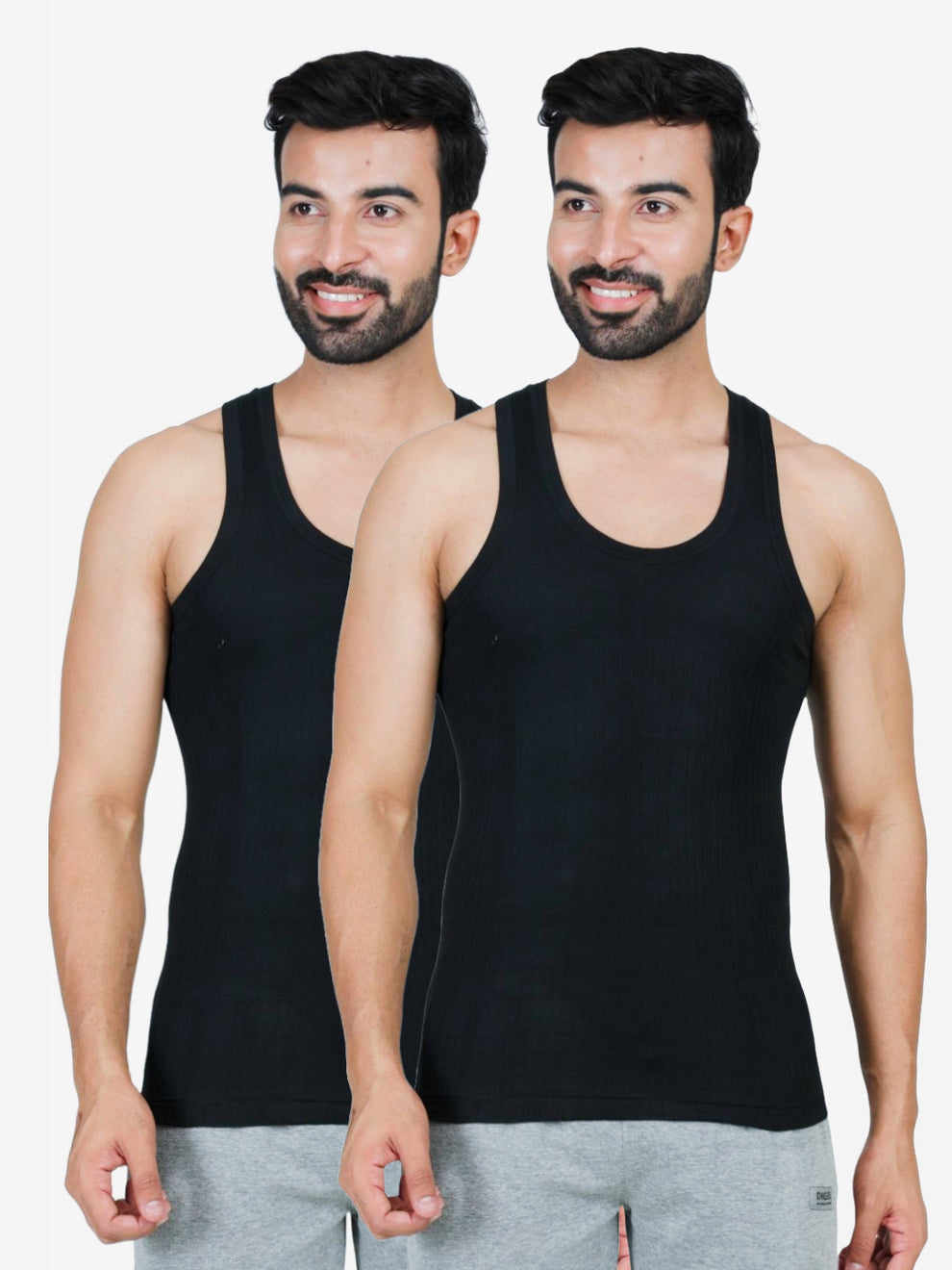 Men 100% Cotton Black RN Vest Parker- Pack of 2 – DIGSEL